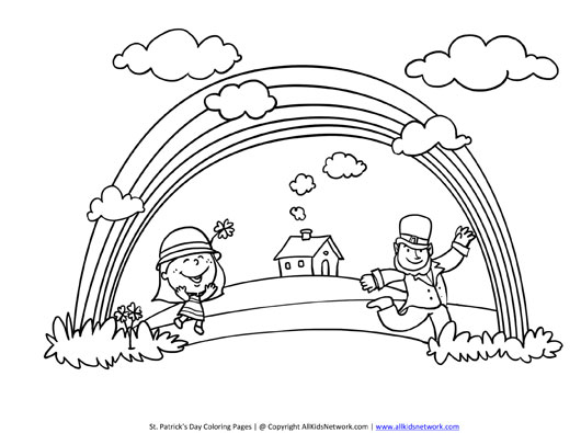 Leprechaun And Rainbow Coloring Pages Coloring Pages