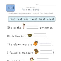 Spelling -est Words - 1st Grade Spelling Worksheets | All Kids Network