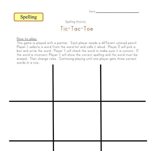 Tic Tac Toe Spelling Game | All Kids Network