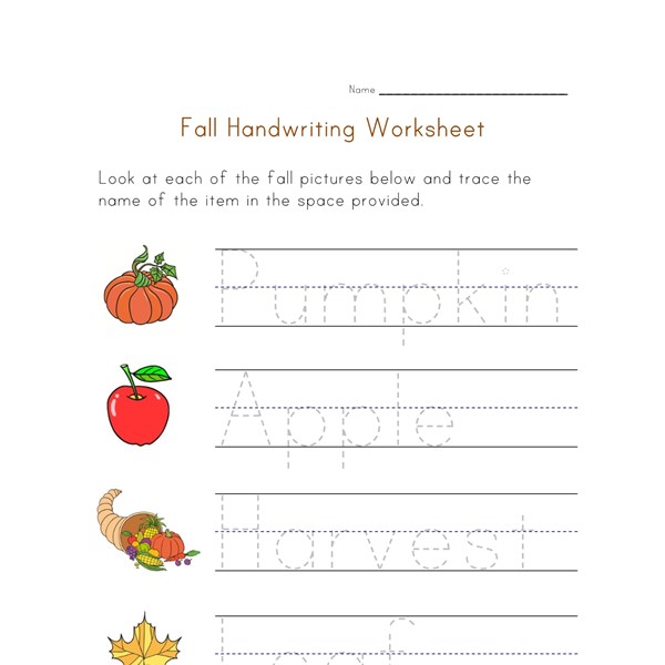Autumn Handwriting Worksheet | All Kids Network