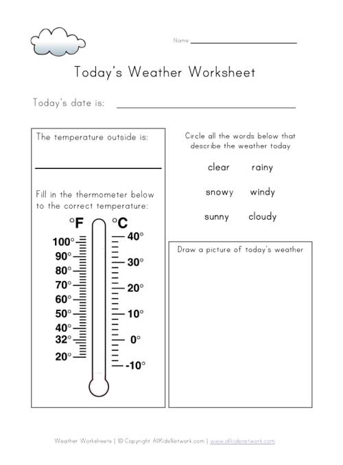 Today s Weather Worksheet