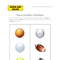 Above and Below Worksheets | All Kids Network