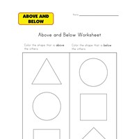 Above and Below Worksheets | All Kids Network