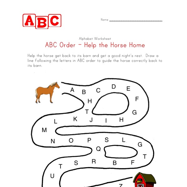 ABC Order Maze Worksheet | All Kids Network