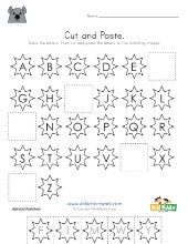 Cut and Paste Missing Letters Worksheets | All Kids Network