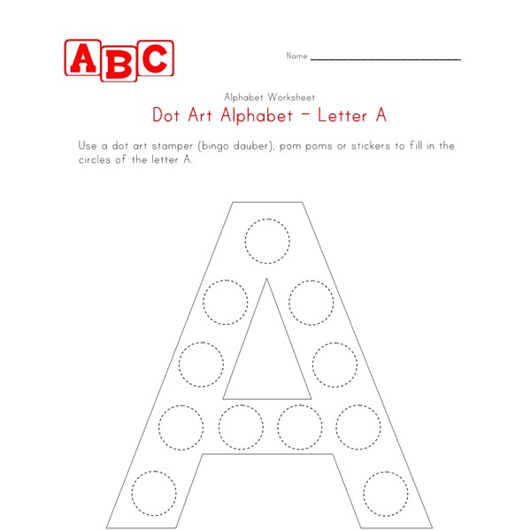 Dot Art Letter A All Kids Network