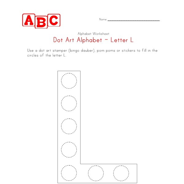 Dot Art Letter L | All Kids Network