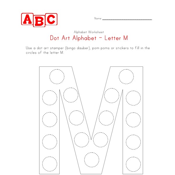 Dot Art Letter M | All Kids Network