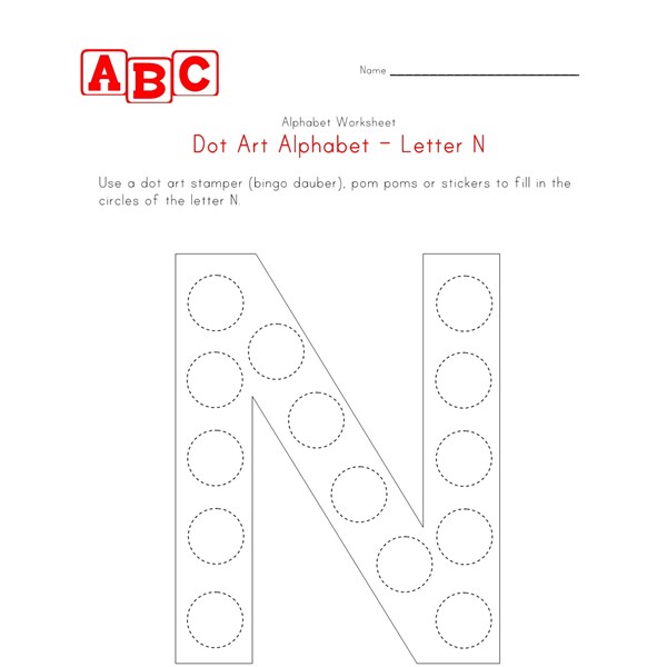 Dot Art Letter N | All Kids Network