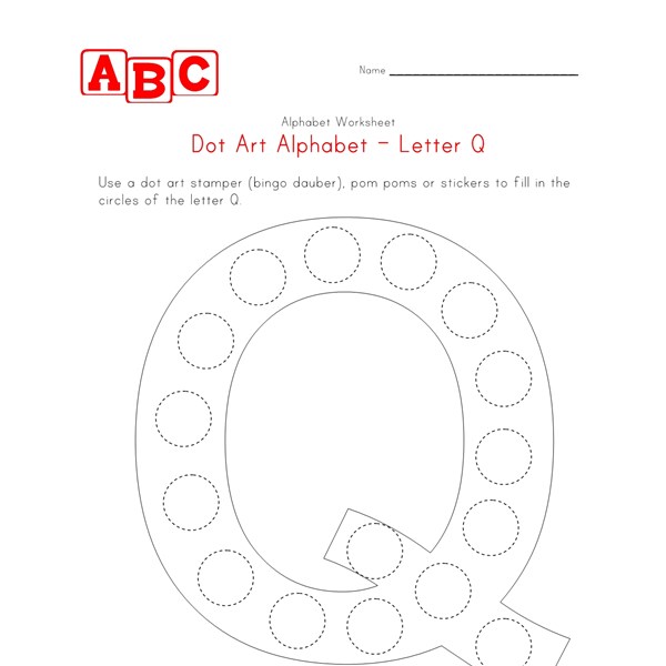 Dot Art Letter Q | All Kids Network