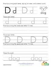Trace & Color Letter D Worksheet | All Kids Network