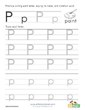 Trace, Cut and Paste Letter P Worksheet | All Kids Network