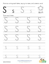 Trace & Color Letter S Worksheet | All Kids Network