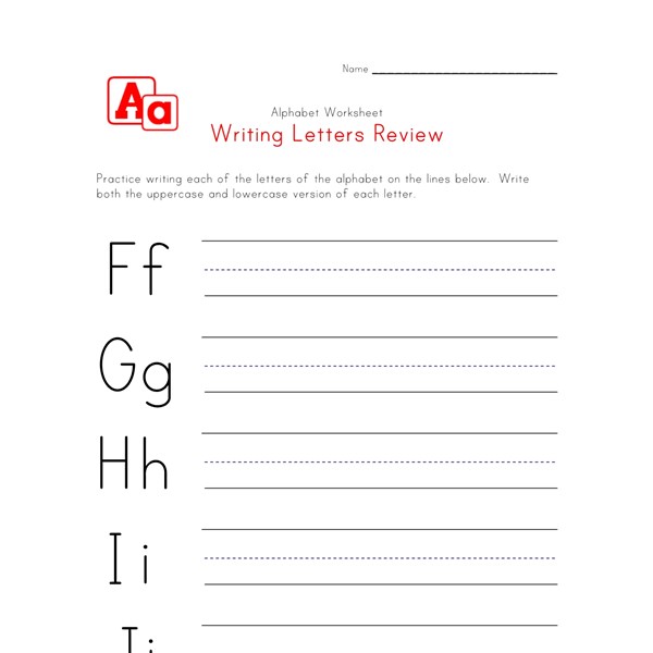 Alphabet Review - Writing Letters F through J | All Kids Network