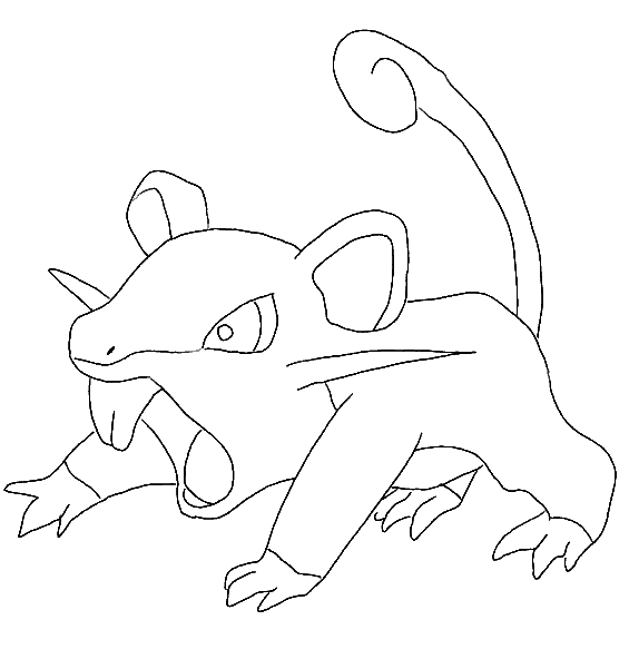 Raticate Coloring Page Coloring Pages
