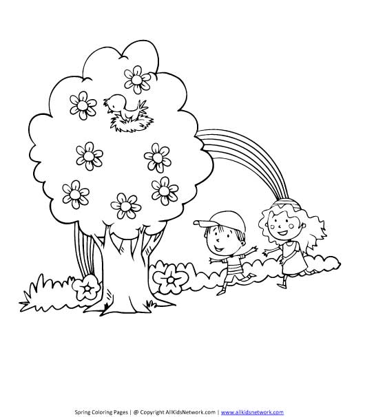 Spring Season Coloring Page | All Kids Network