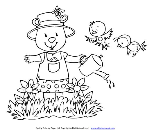 Watering Plants Coloring Page Coloring Pages