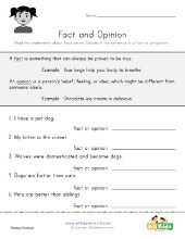 Fact vs. Opinion: Families and Pets Worksheet | All Kids Network