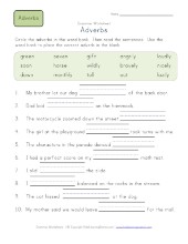 Circle the Adverbs Worksheet 2 | All Kids Network