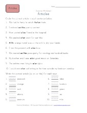 Article Worksheet - a or an | All Kids Network