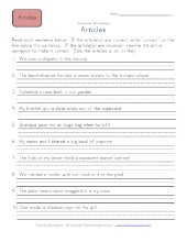 Article Worksheet - a or an | All Kids Network