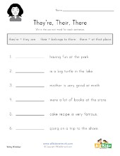 Use They’re, Their, or There Worksheet | All Kids Network