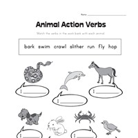 Action Verb Worksheets | All Kids Network