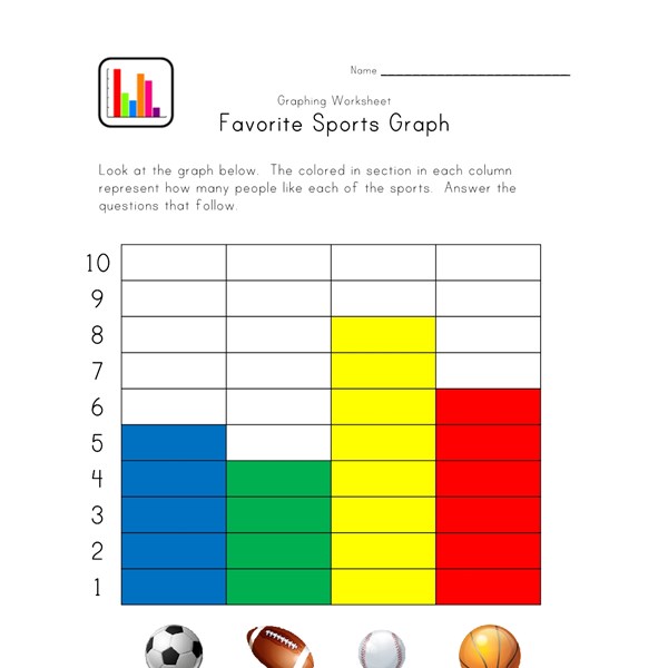 Graphing Worksheet with Sports Theme | All Kids Network