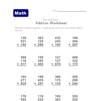 Math Help - Addition Worksheets | All Kids Network