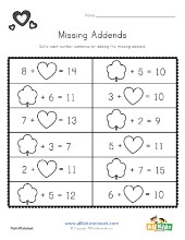 Valentine's Day Missing Numbers Worksheet | All Kids Network