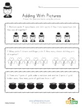 St. Patrick's Day Addition and Subtraction with Pictures Worksheet ...