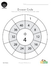 Division Circle Worksheet - Divide by Five | All Kids Network