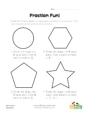 Identifying Fractions: Shaded Parts Worksheet 2 | All Kids Network
