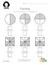 Identifying Fractions: Shaded Parts Worksheet 2 | All Kids Network
