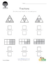 Identifying Fractions: Shaded Parts Worksheet 2 | All Kids Network