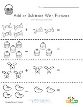 Spring Addition and Subtraction with Pictures Worksheet | All Kids Network