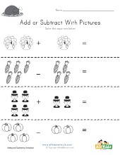 Addition and Subtraction with Bug Pictures Worksheet | All Kids Network
