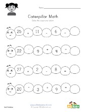 Caterpillar Math Worksheet 2: Mixed Addition and Subtraction | All Kids ...