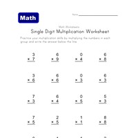 Single Digit Multiplication Worksheets | All Kids Network