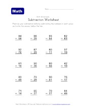 Subtraction Worksheets - With Borrowing | All Kids Network