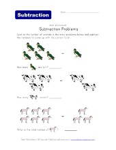 Subtraction Worksheet - Animals Theme | All Kids Network