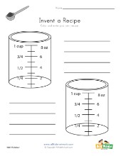 Recipe Math: Measuring Worksheet | All Kids Network
