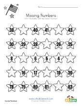 Patriotic Number Line Worksheet | All Kids Network