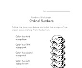 Ordinal numbers worksheets for kids