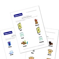 Opposites Worksheets | All Kids Network