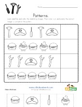 Valentine's Day Cut and Paste Patterns Worksheet | All Kids Network