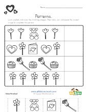 Valentine's Day Cut and Paste Missing Letters Worksheet | All Kids Network