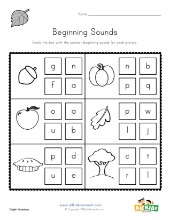 Beginning Sounds Worksheets | All Kids Network