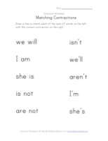 Contractions Worksheets | All Kids Network