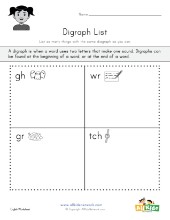 Digraph Worksheets | All Kids Network